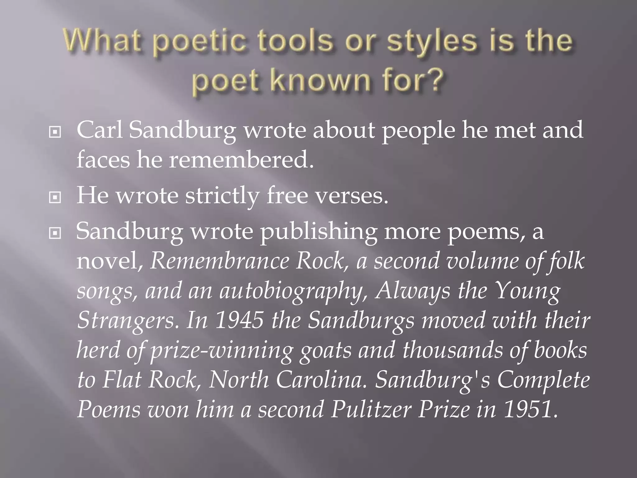 5B Carl Sandburg | PPTX