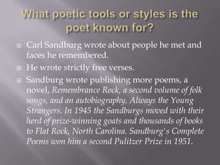 5B Carl Sandburg | PPTX | Poetry | Books and Literature