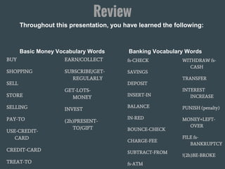 5b. Talking About Money - Basic Money Signs and Banking Terms | PPTX
