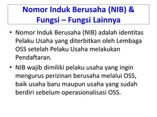 Mekanisme _Tata Cara Pengisian Data Perizinan Kegiatan Usaha pada OSS 1 ...