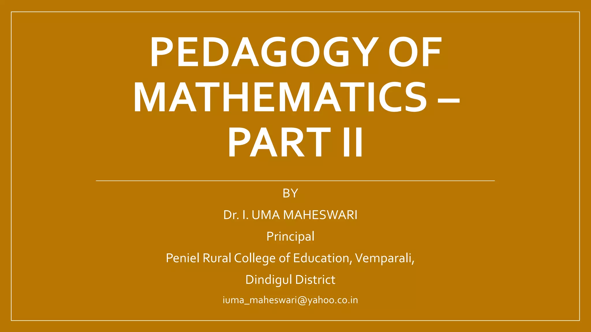 5b. Pedagogy Of Mathematics (part Ii) - Coordinate Geometry - Ex 5.2) | Ppt