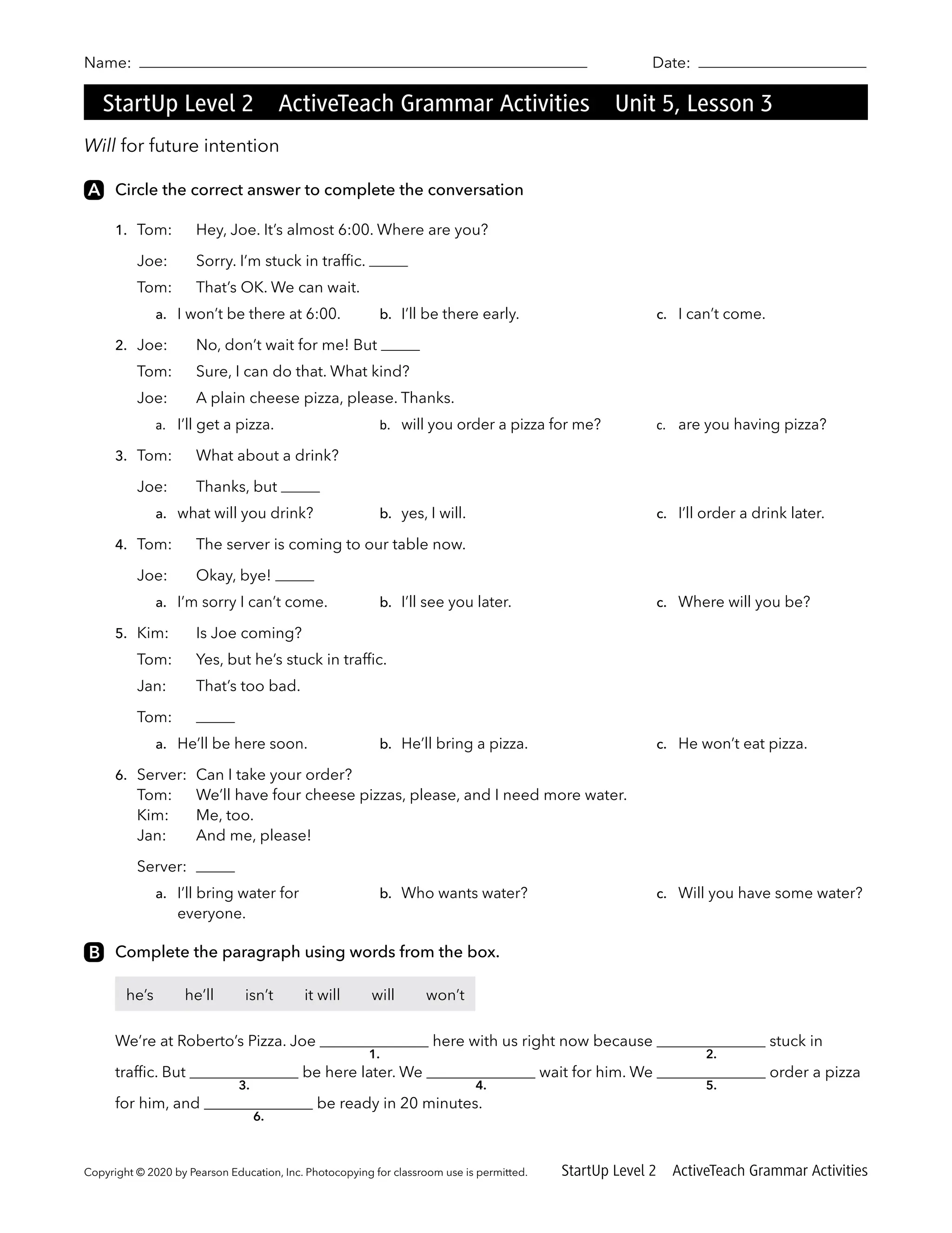 Guía de Ingles libro start up 2 lesson 2 | PDF