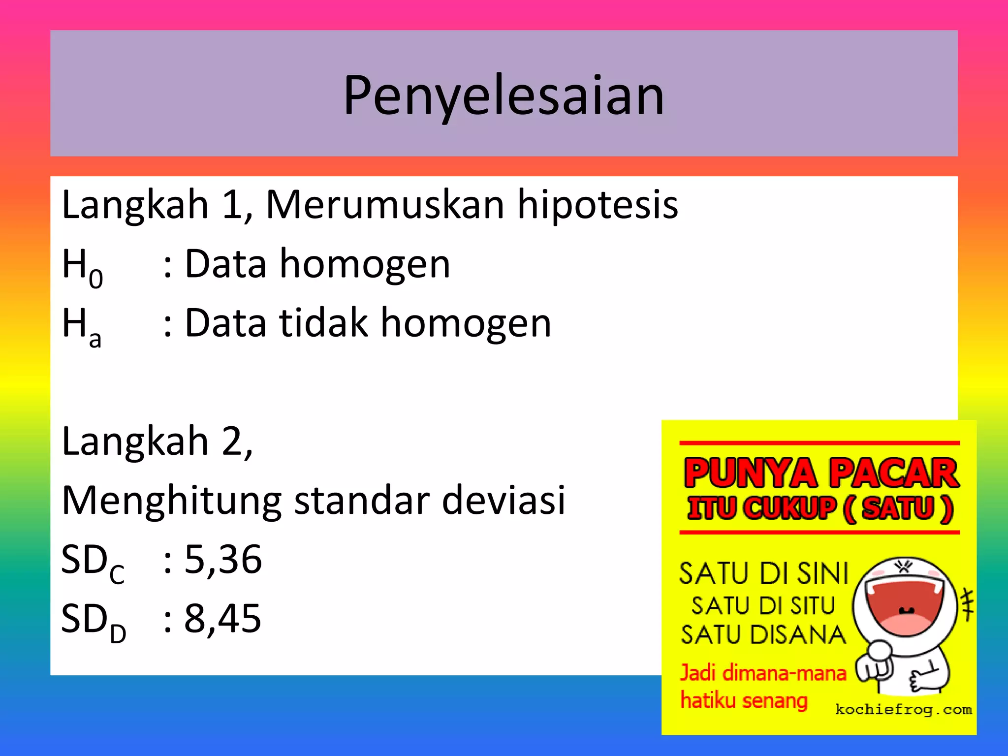 uji homogenitas varians | PPTX