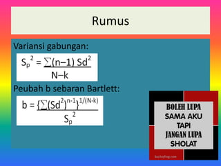 uji homogenitas varians | PPTX