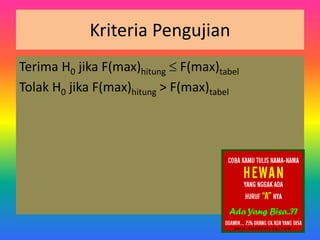 uji homogenitas varians | PPTX