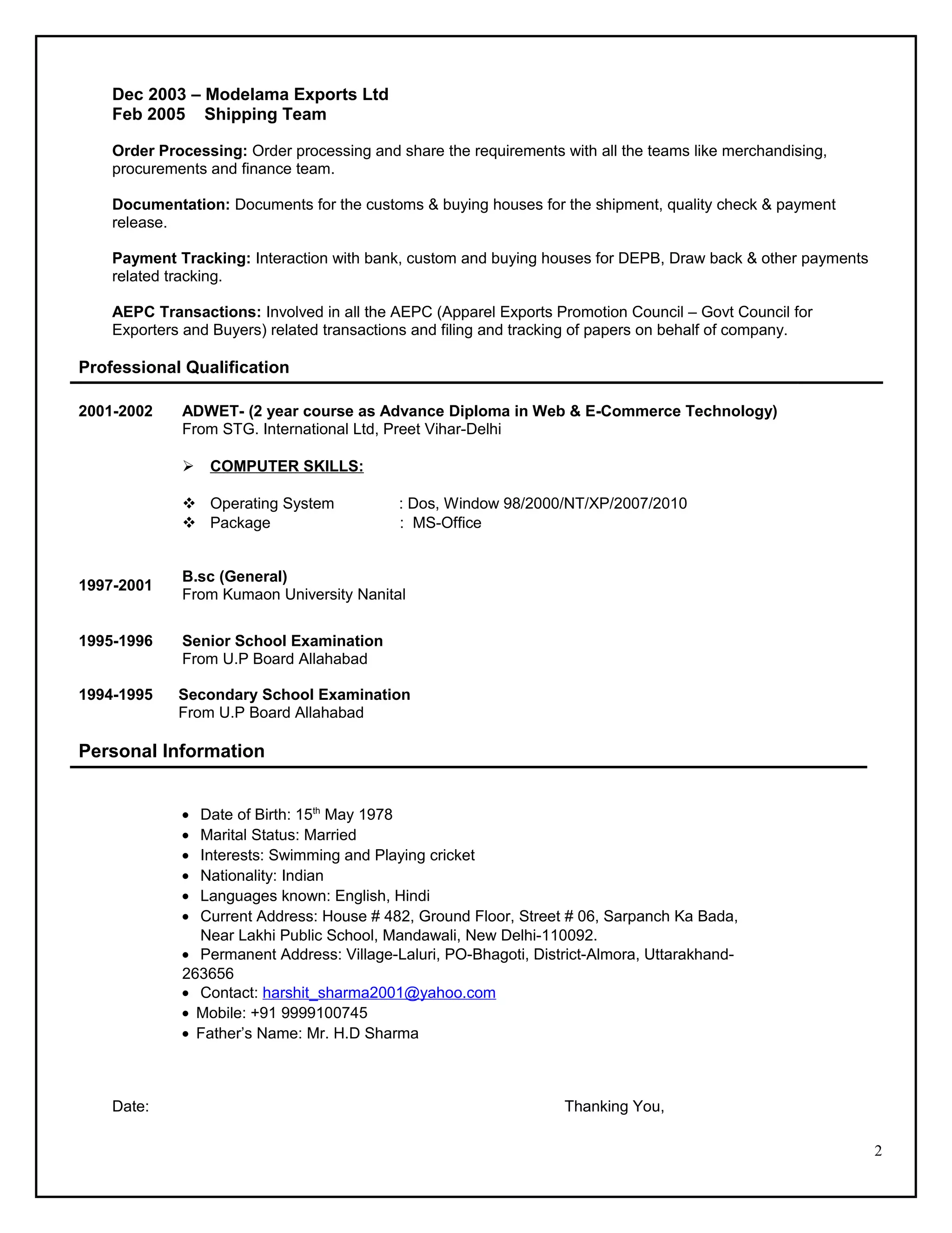 Harshit Resume | PDF