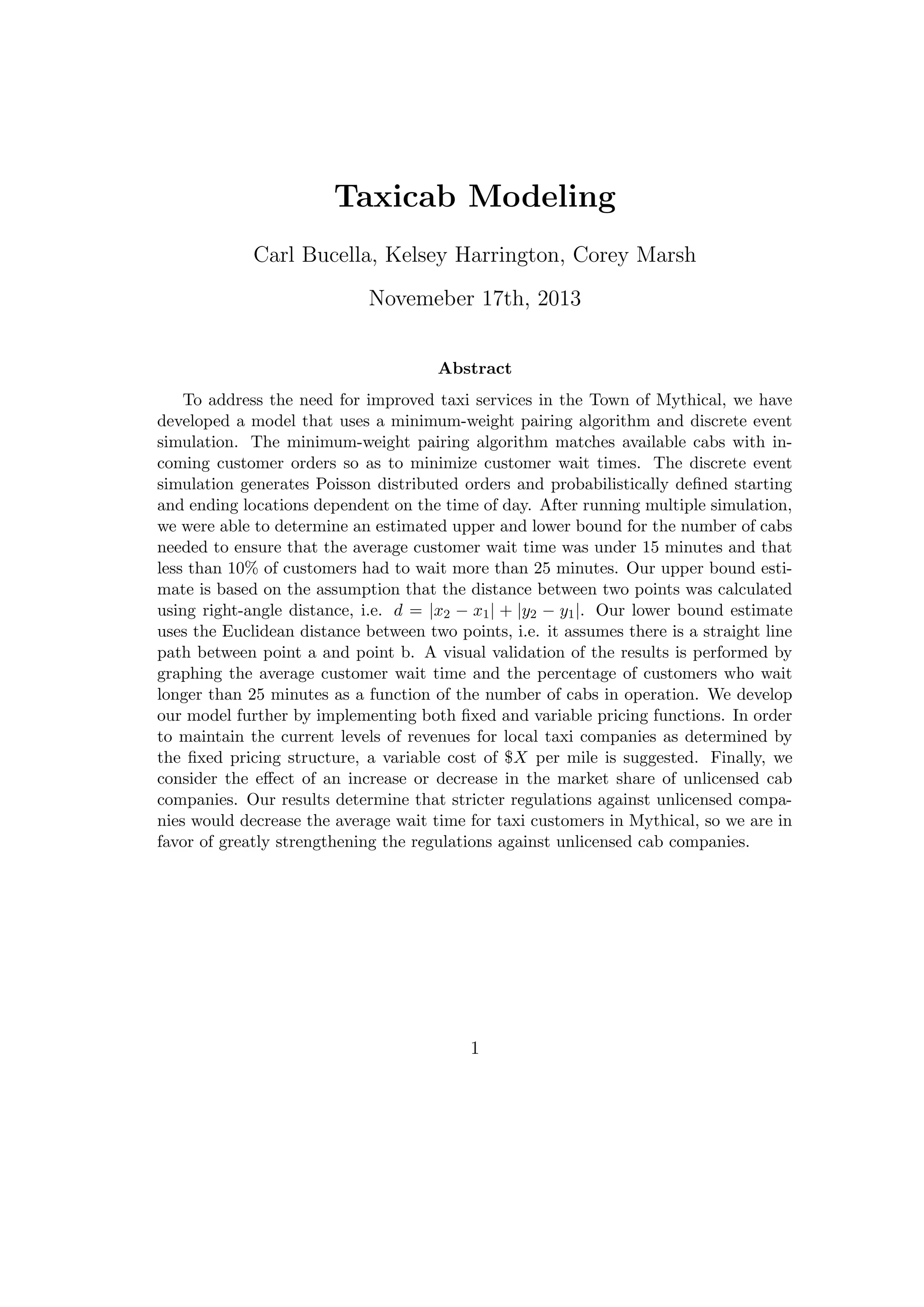 CabModelWriteup | PDF