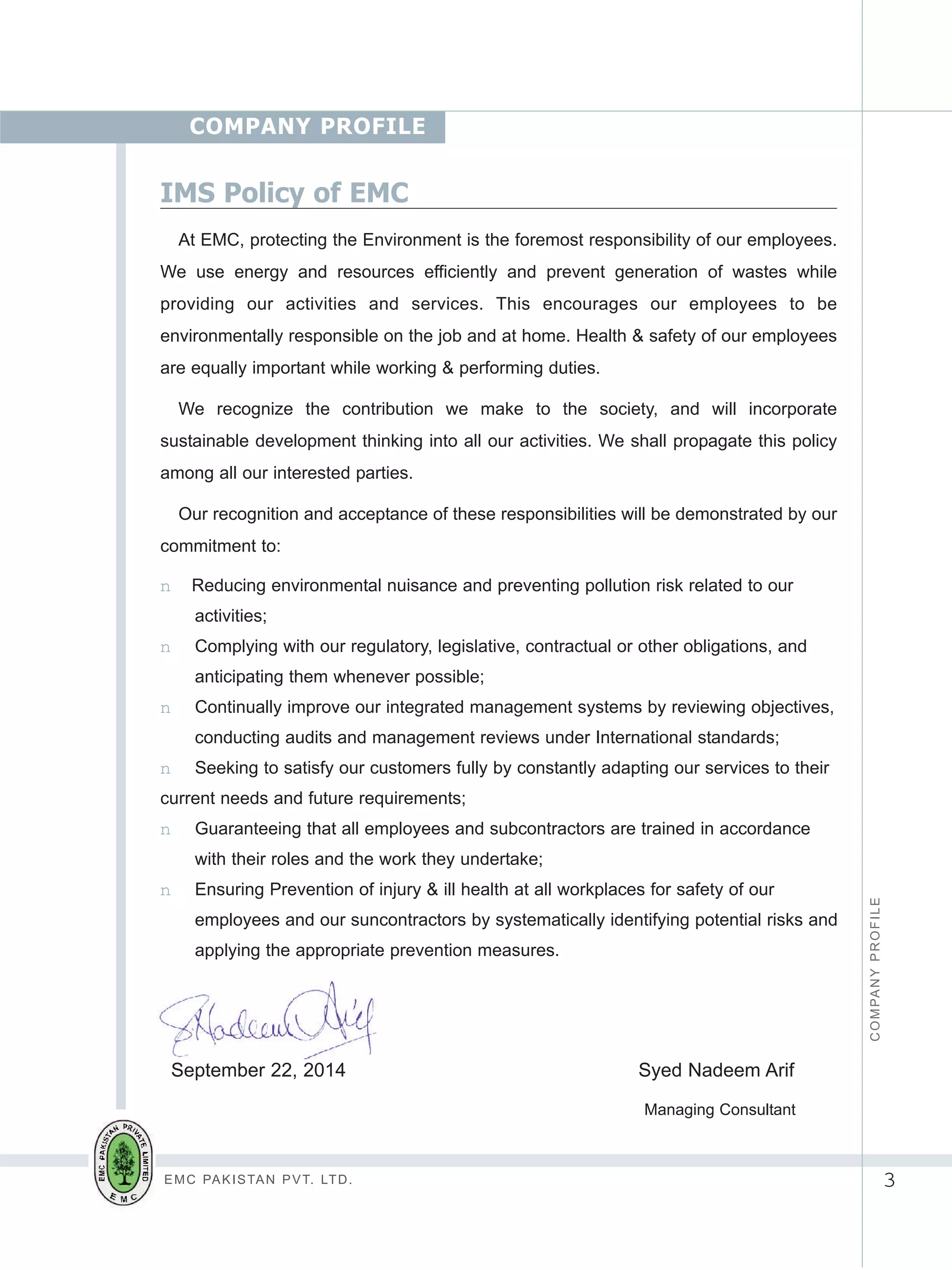 EMC PROFILE UPDATED (25-11-2015)_opt | PDF