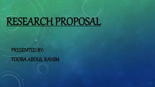 Research proposal ppt | PPTX