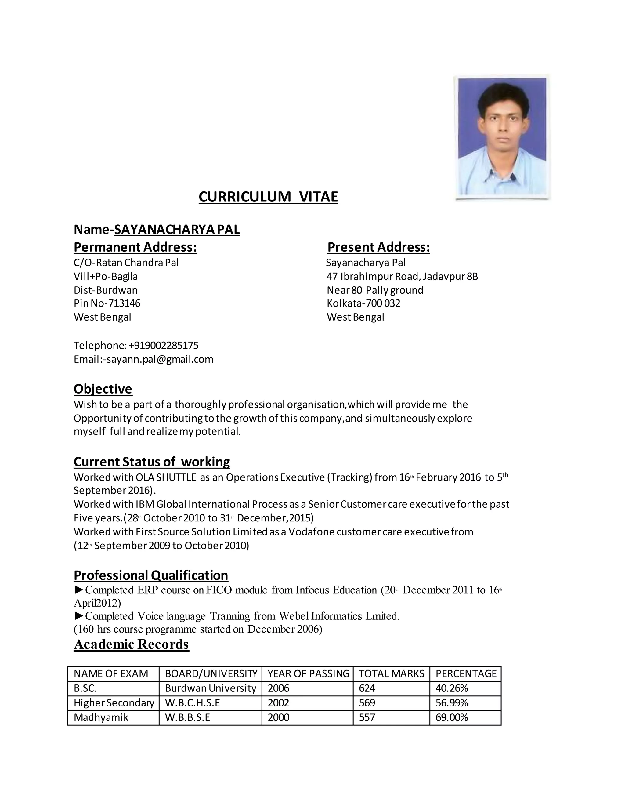 Sayan Resume | DOCX