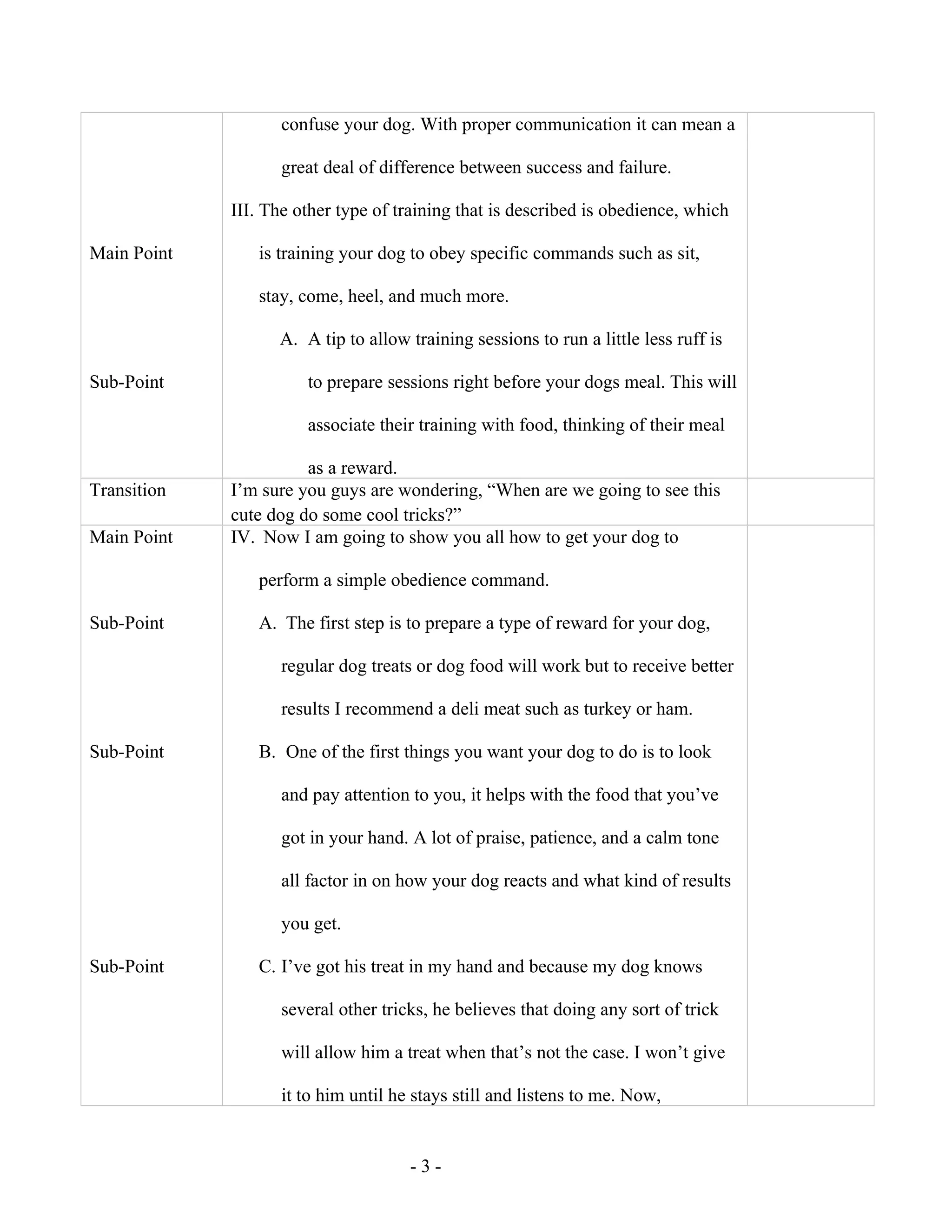 Demonstration Speech Outline | DOC