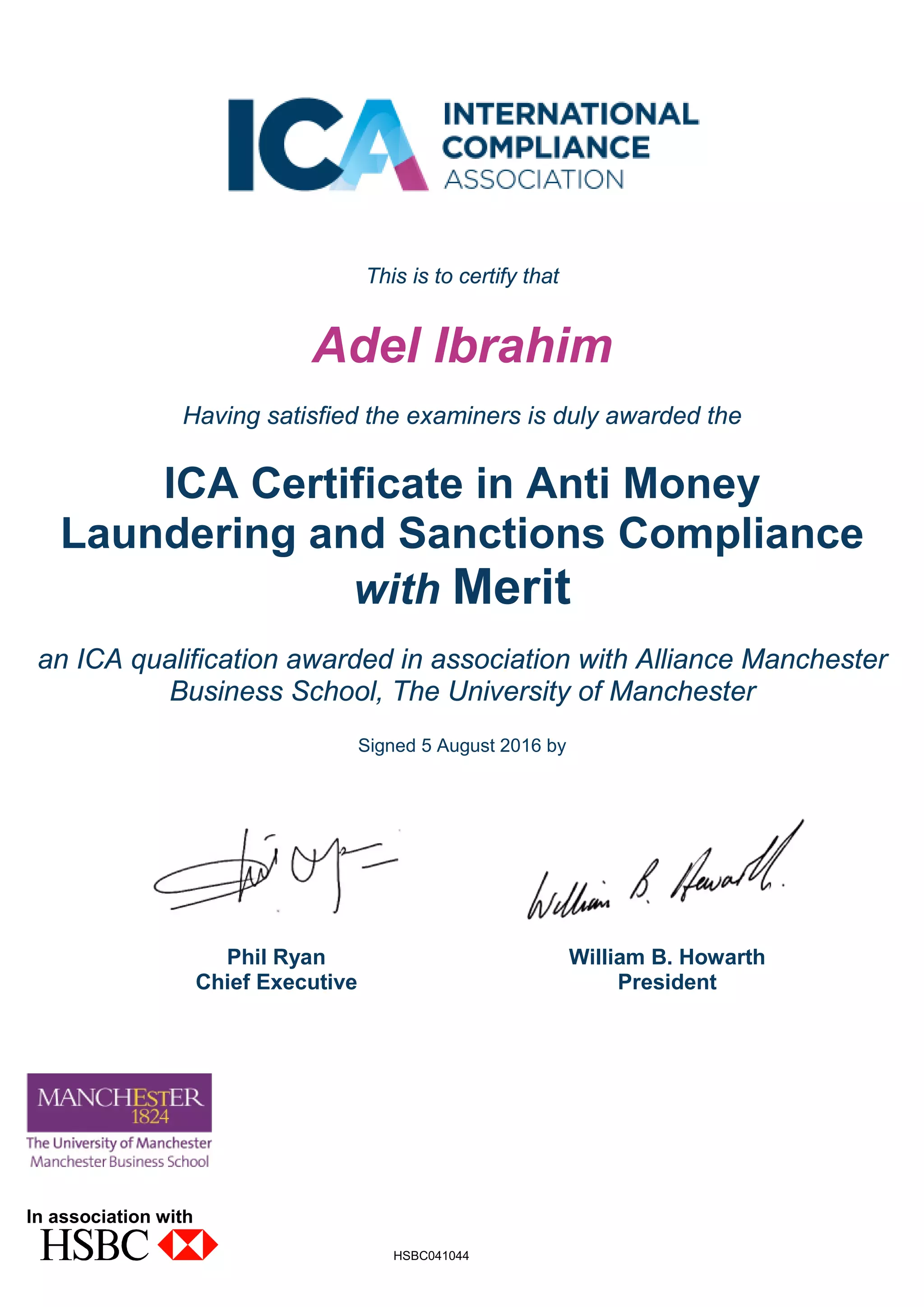 ICA Certificate | PDF