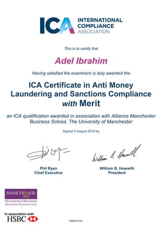 ICA Certificate | PDF