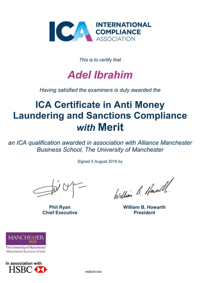 ICA Certificate | PDF