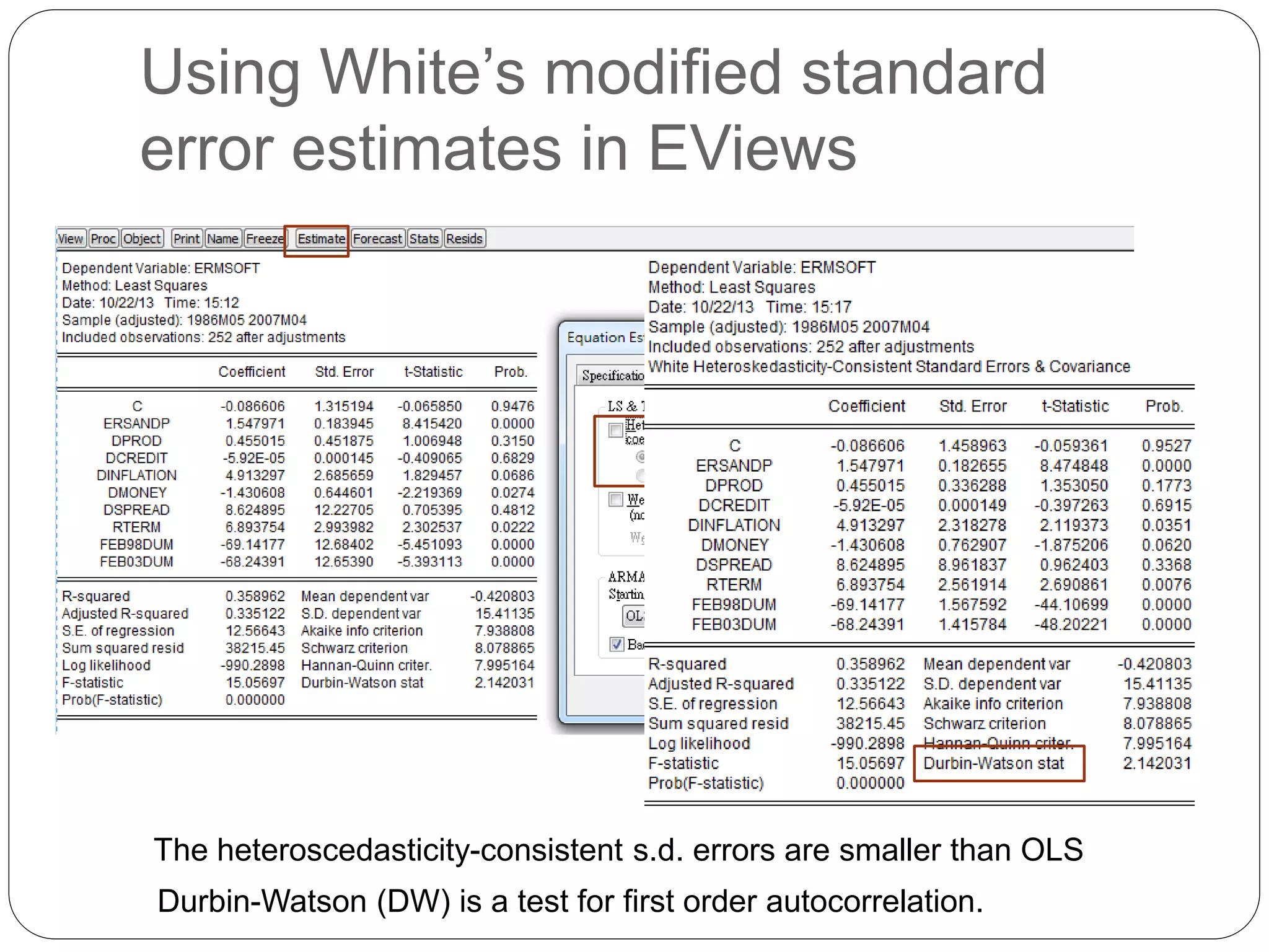 Practical Examples using Eviews.ppt