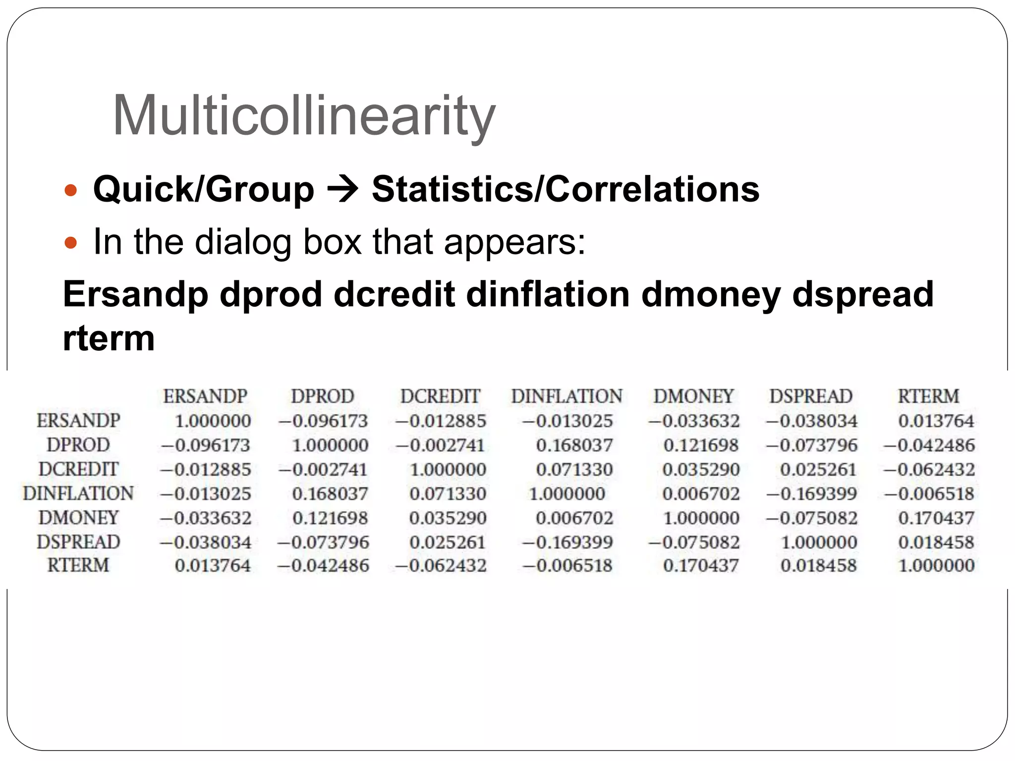 Practical Examples using Eviews.ppt