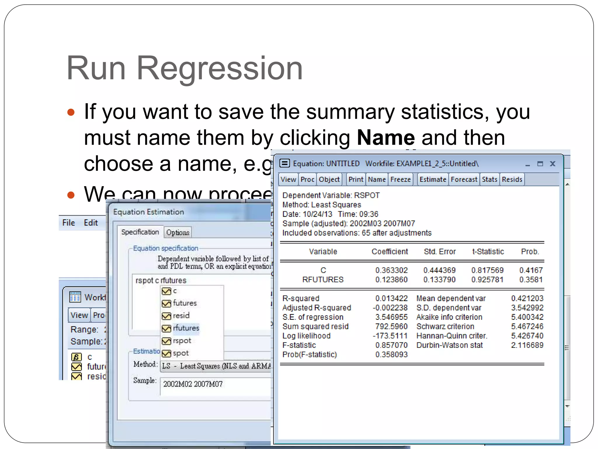 Practical Examples using Eviews.ppt