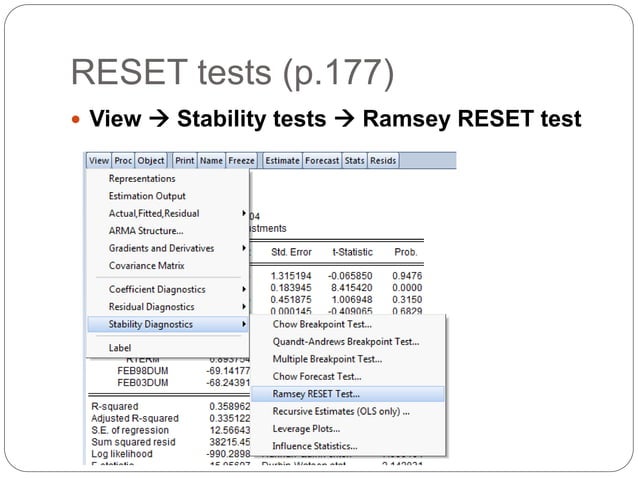 Practical Examples using Eviews.ppt | Stocks and Bonds | Personal Investing