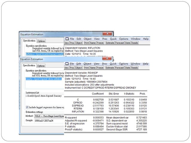 Practical Examples using Eviews.ppt | Stocks and Bonds | Personal Investing