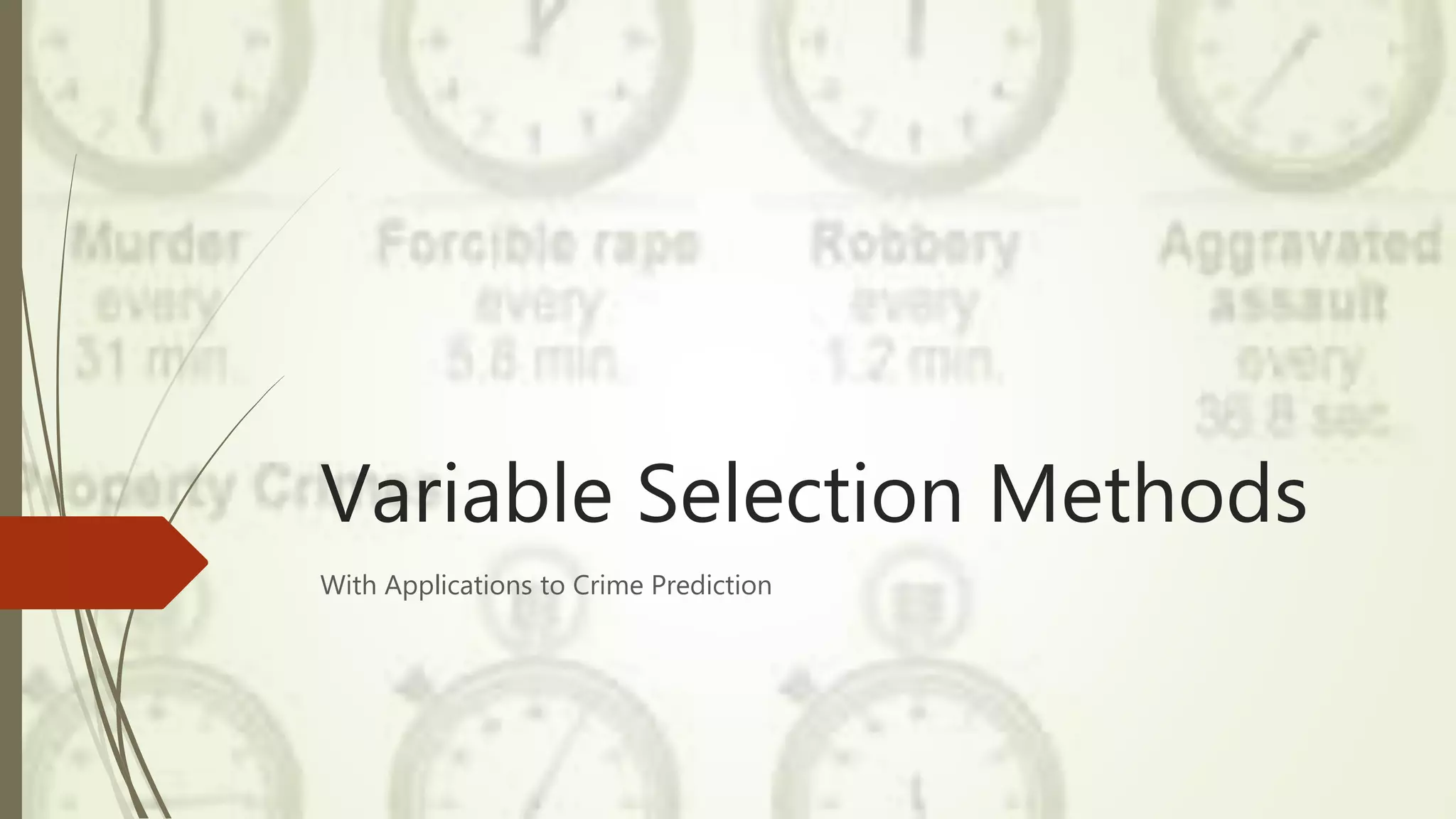 Variable Selection Methods | PPT