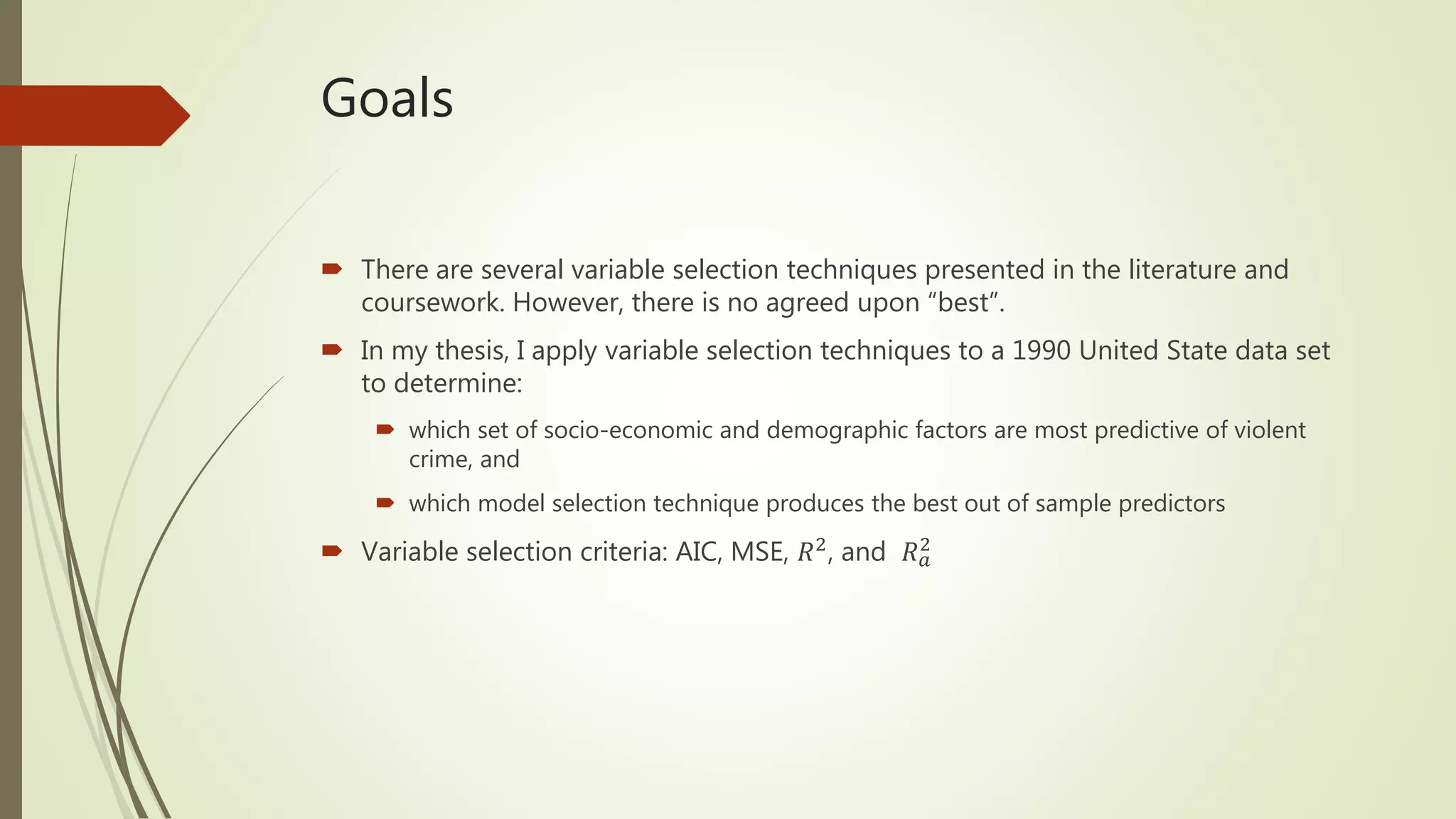Variable Selection Methods | PPT