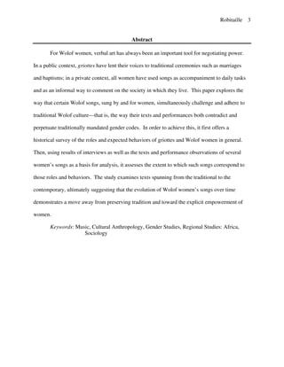 Cosaan to Tostan- The Evolution of Wolof Women-s Verbal Art As a | PDF
