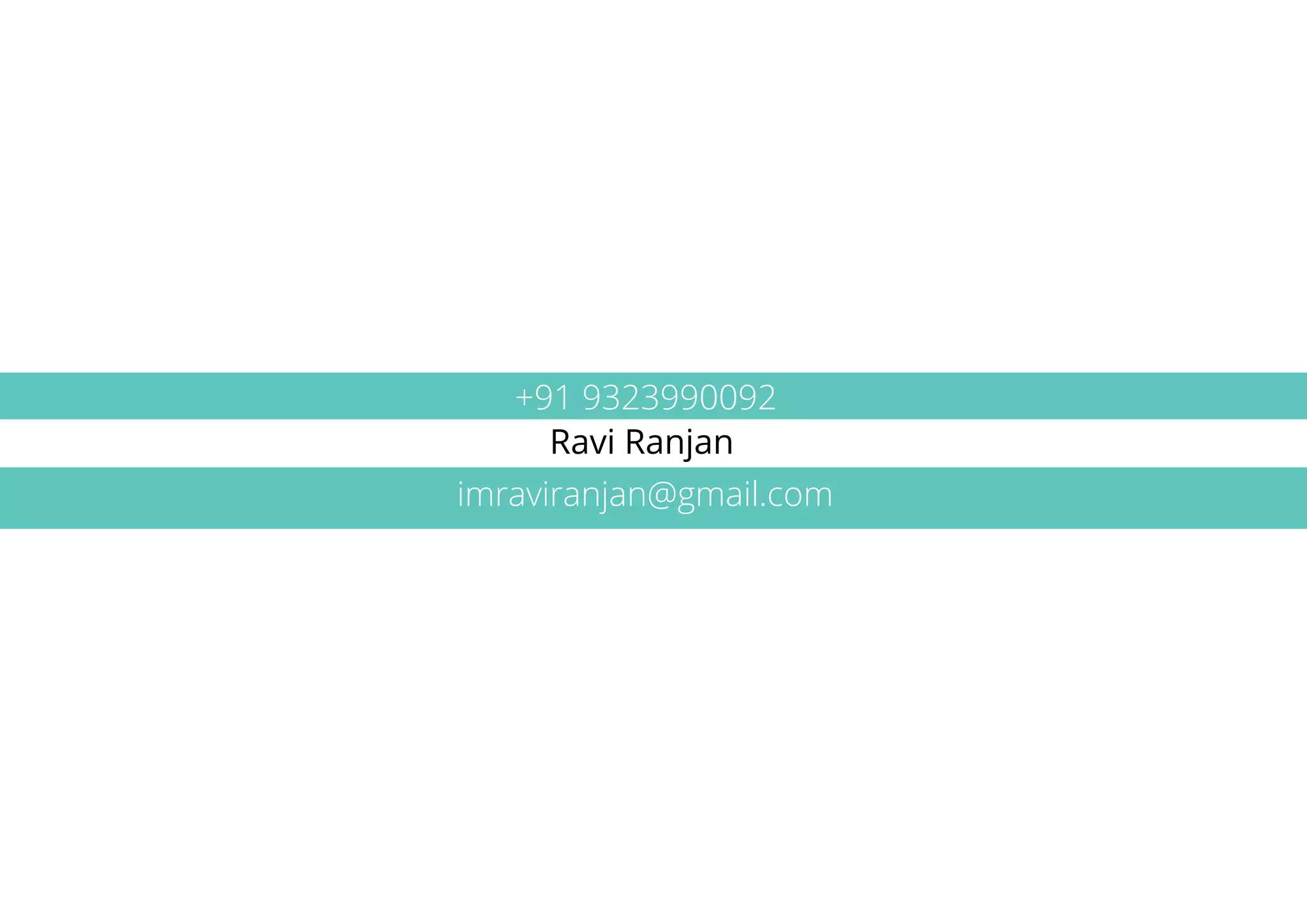 Ravi Ranjan Portfolio_2015 | PPT