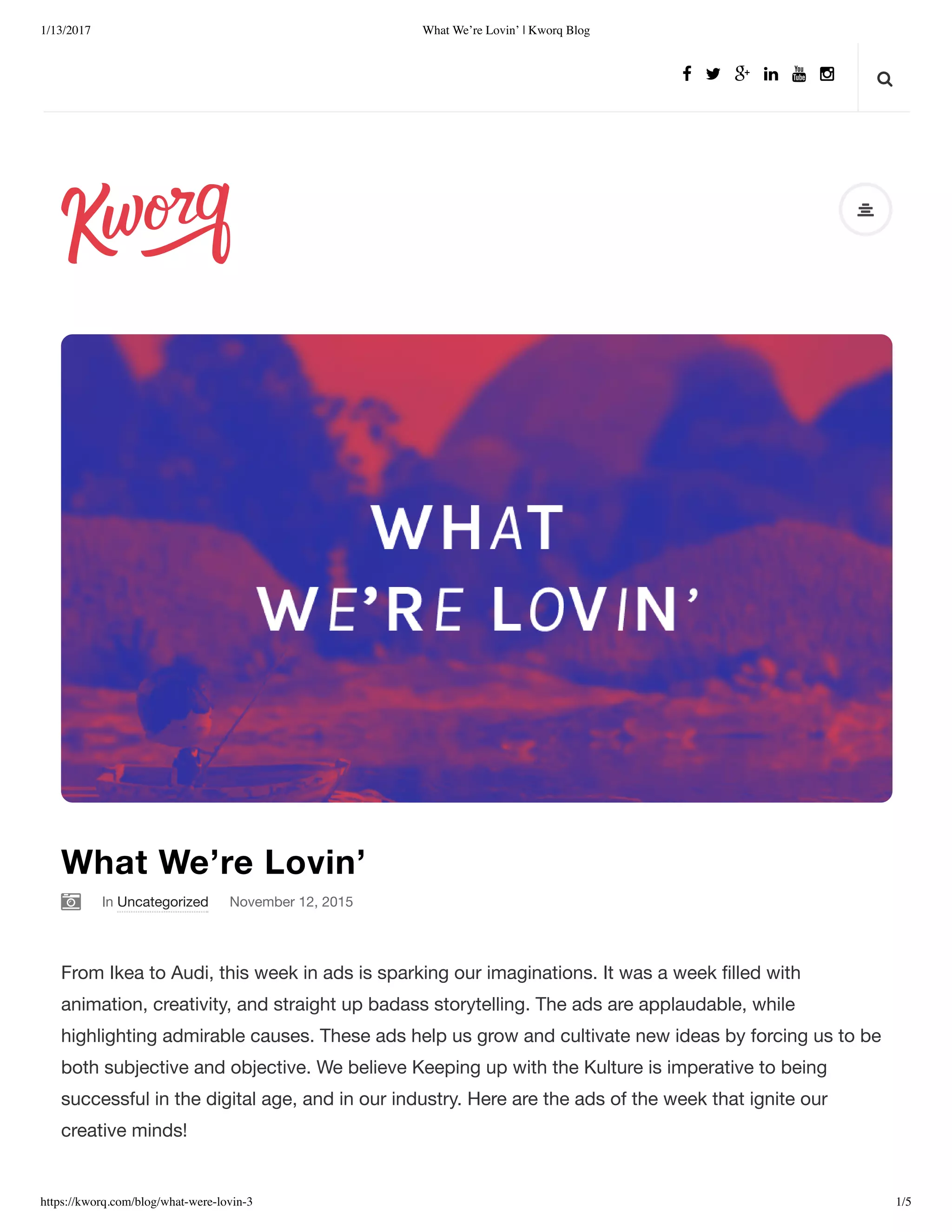 Sara Gerber Kworq Blog 1 | PDF