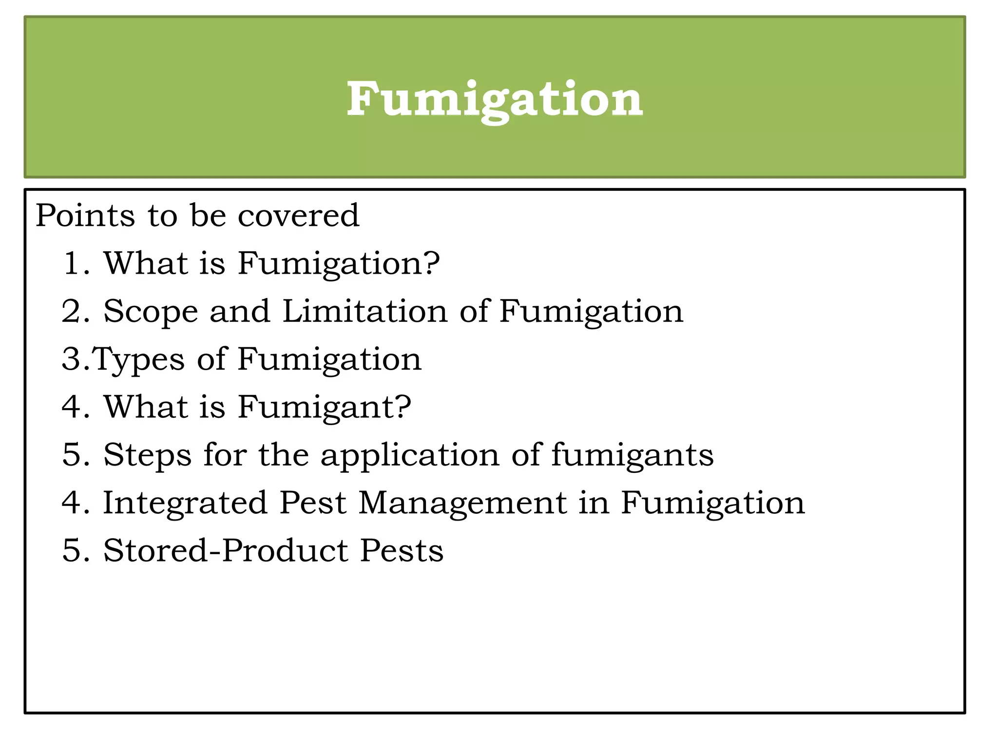 Fumigation | PPTX
