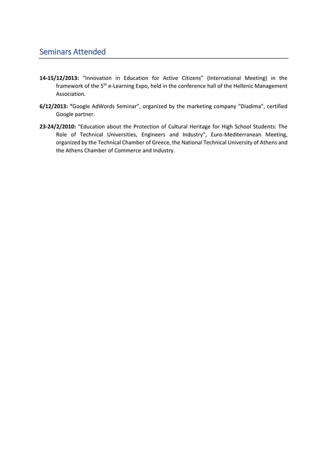 Seminars Attended | PDF