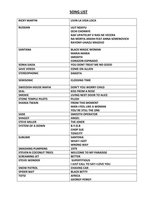 SONGS LIST | PDF