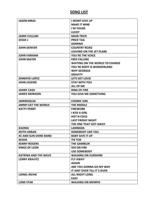 SONGS LIST | PDF