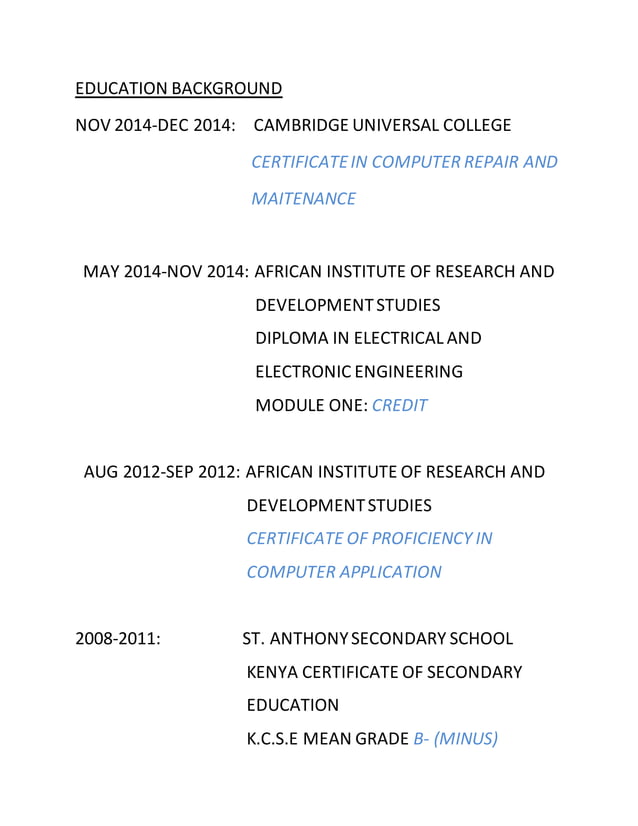 CV | DOCX | Education