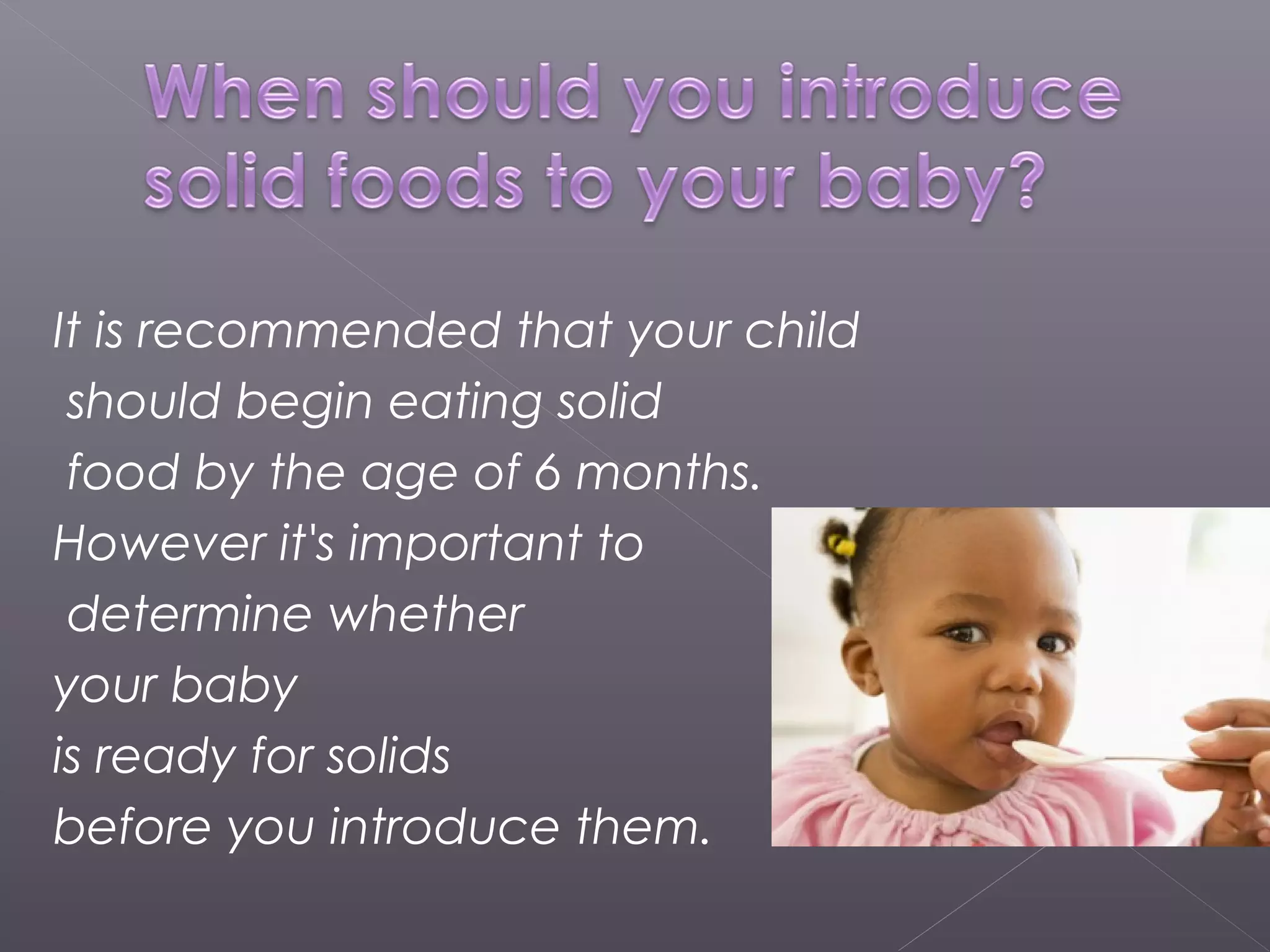 Introducing Solid Foods | PPT