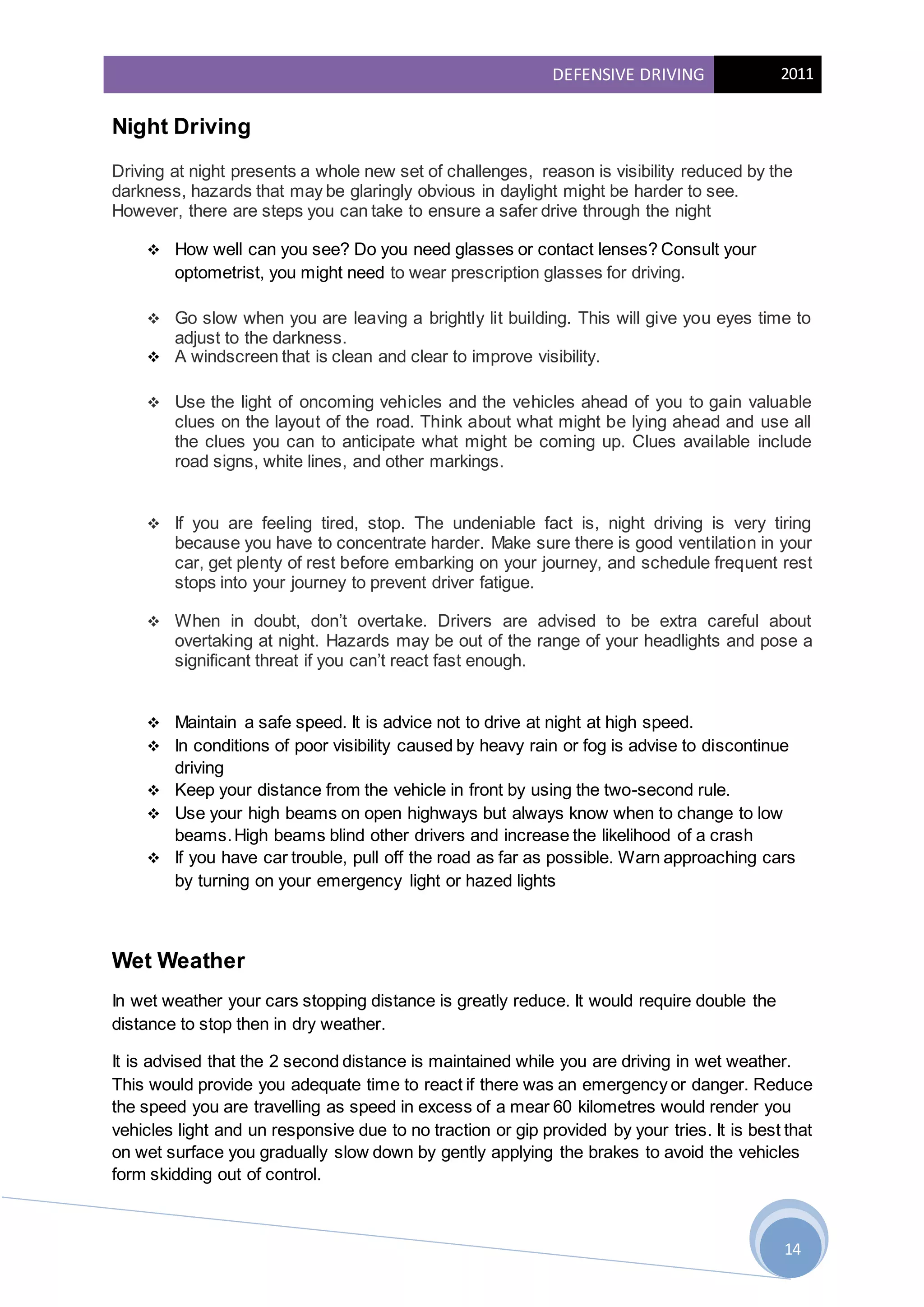 Defensive Driving | DOCX