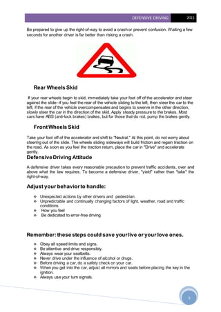 Defensive Driving | DOCX
