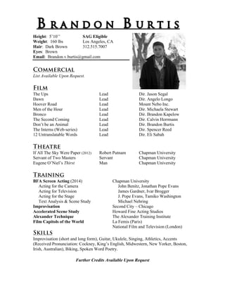 2015 BB Updated Acting Resume | PDF