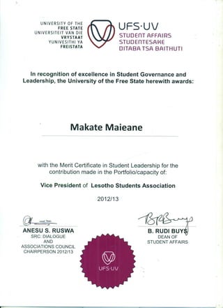 LSA Vice Presidency Certificate | PDF