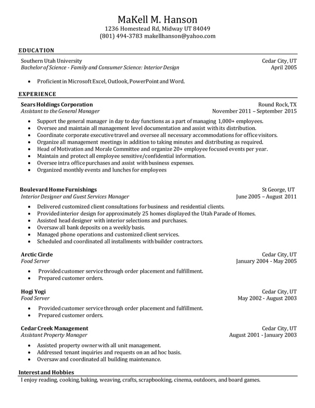 MaKell Hanson Resume (1) | PDF | Free Download