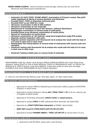 santosh-ANDT Inspector | PDF