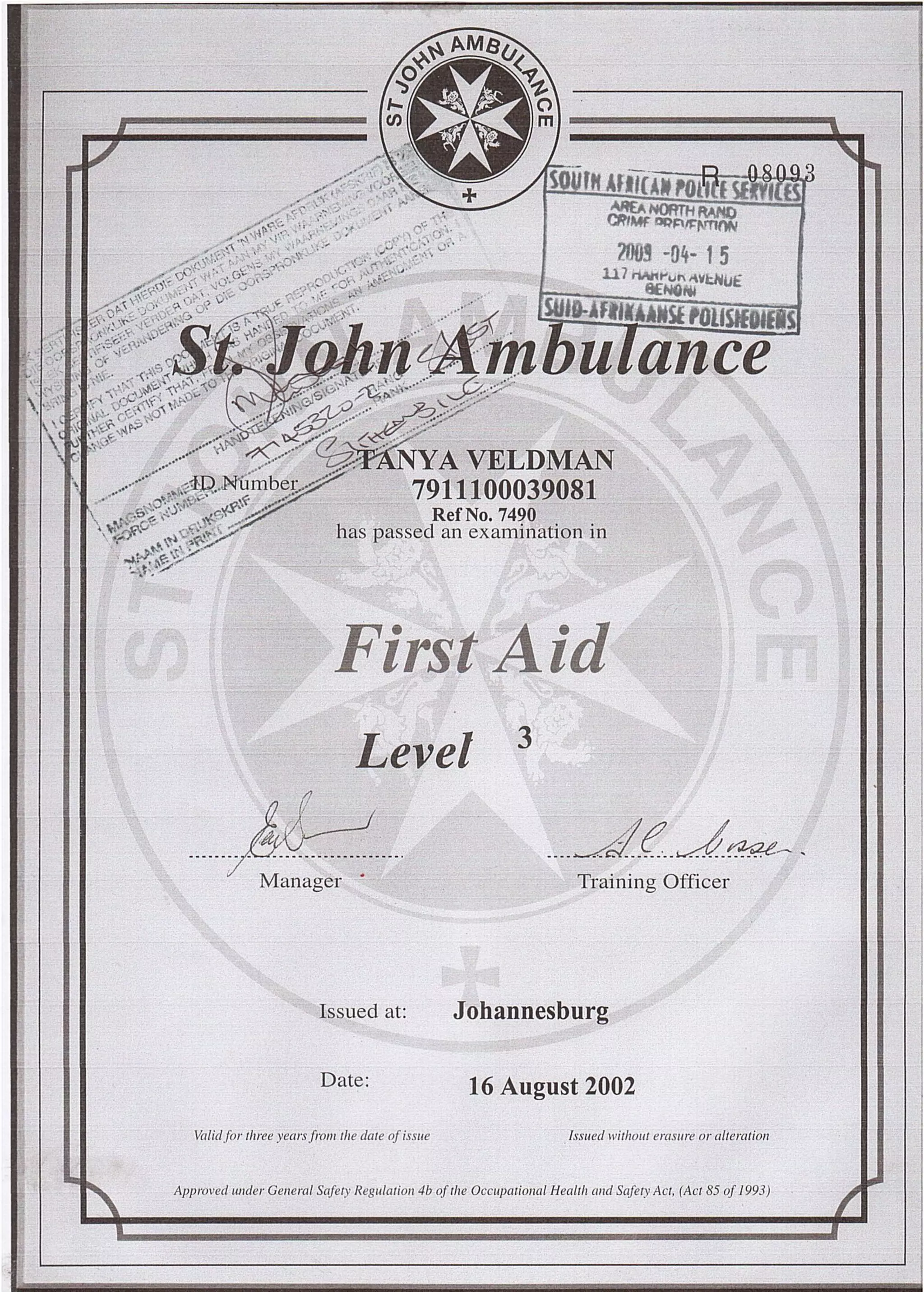 First Aid - Certificate | PDF