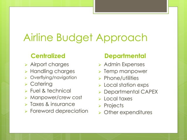 Airline Budgeting | PPTX