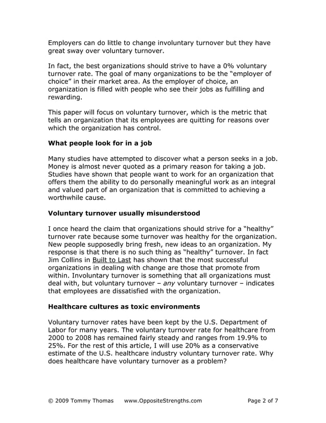 Voluntary Turnover-Why it Exists and What it Costs | PDF