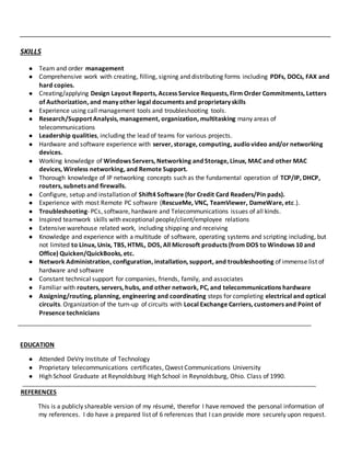 Sonny.Hoaglunds.PUBLIC.Resume11.14.2016 | Operating Systems | Computer Software and Applications
