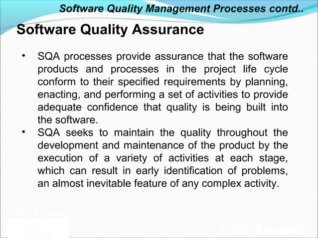 Software Quality Management | PPT | Computer Software and Applications ...