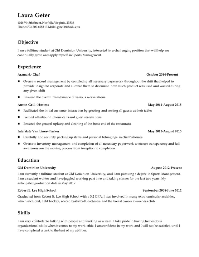 Laura Geter Resume | PDF
