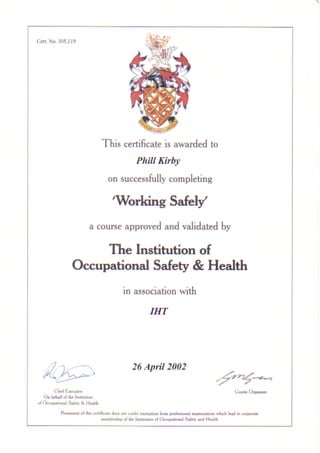 IOSH Cert | PDF