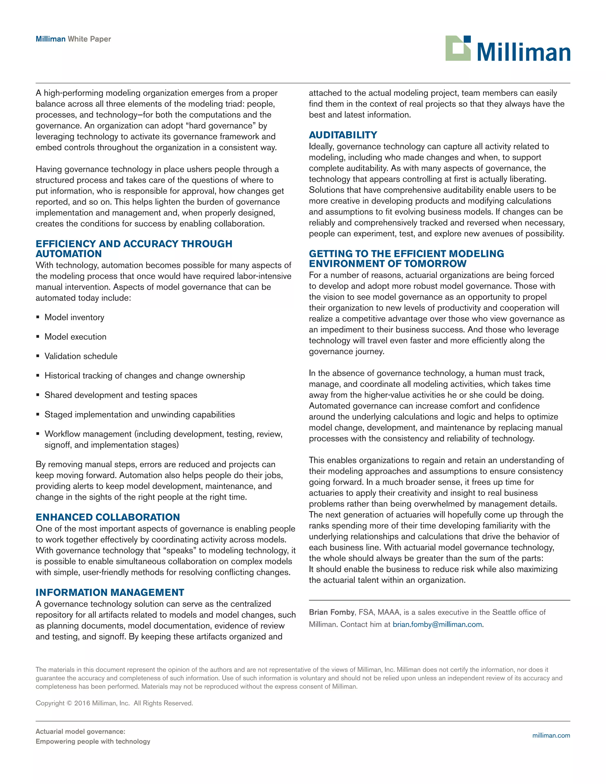 Actuarial Model Governance - Empowering People with Technology | PDF ...