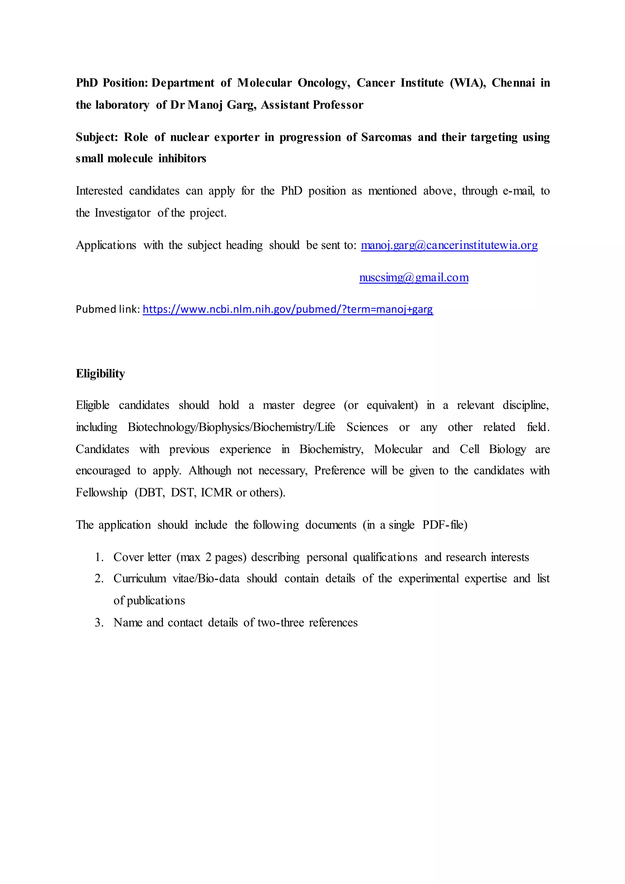 PhD advertisement | DOCX