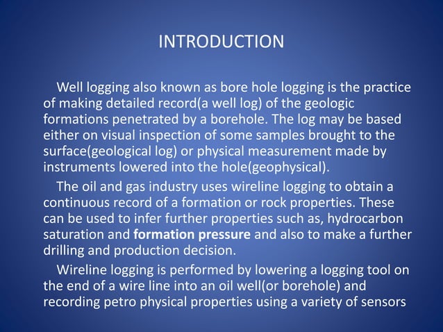 A SHORT REPORT ON WIRELINE OPERATIONS | PPTX